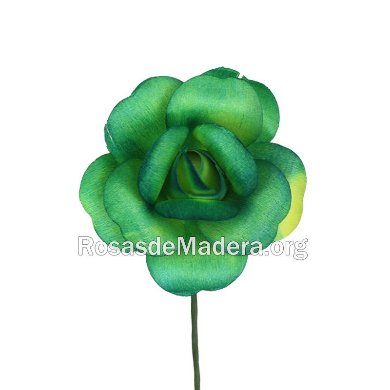 Rosa verde abierta - Rosas y flores de madera